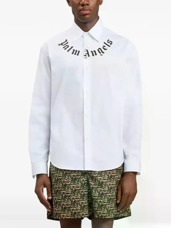 Palm Angels Logo-print Long-sleeve Shirt