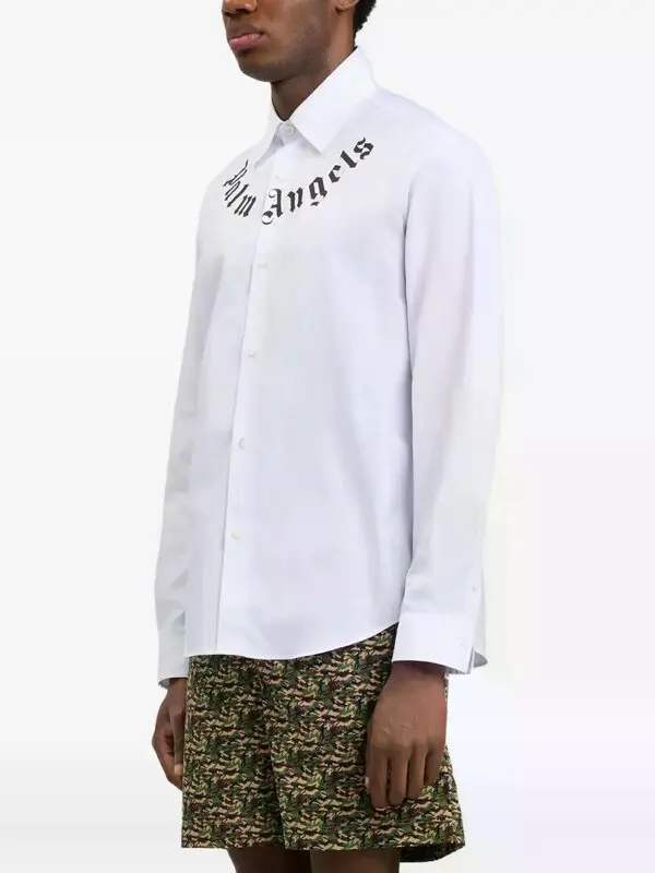 Palm Angels Logo-print Long-sleeve Shirt