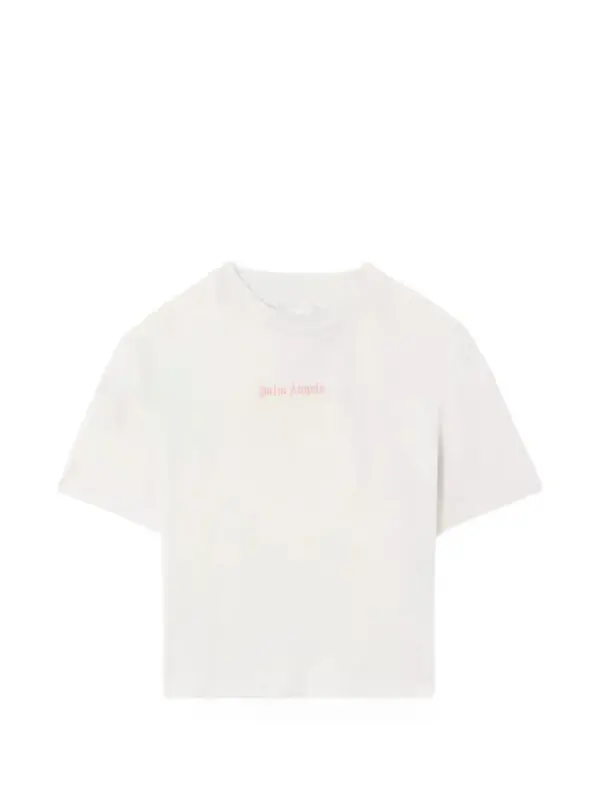 Palm Angels Logo Cropped T-shirt - White