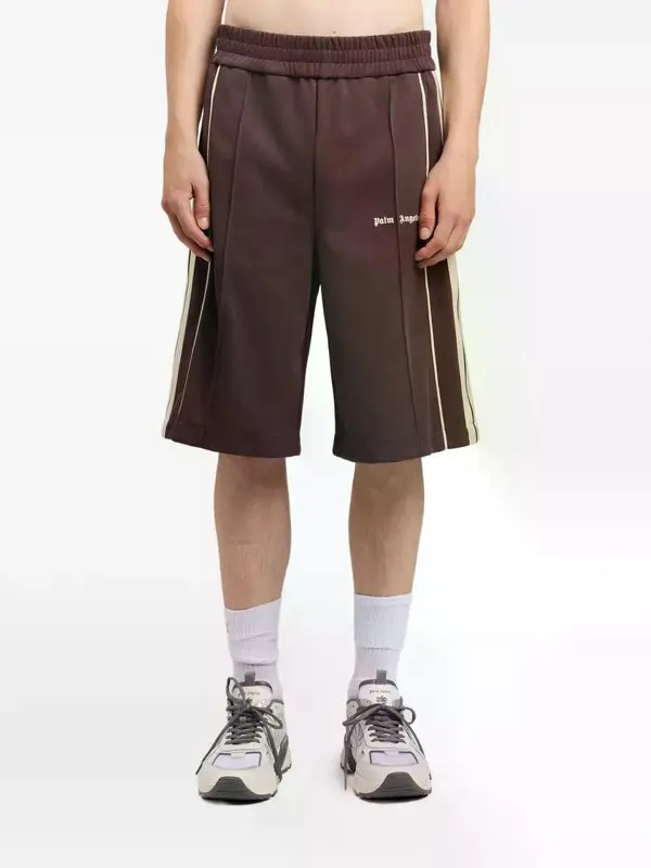 Palm Angels Logo-stripe Track Shorts - Brown