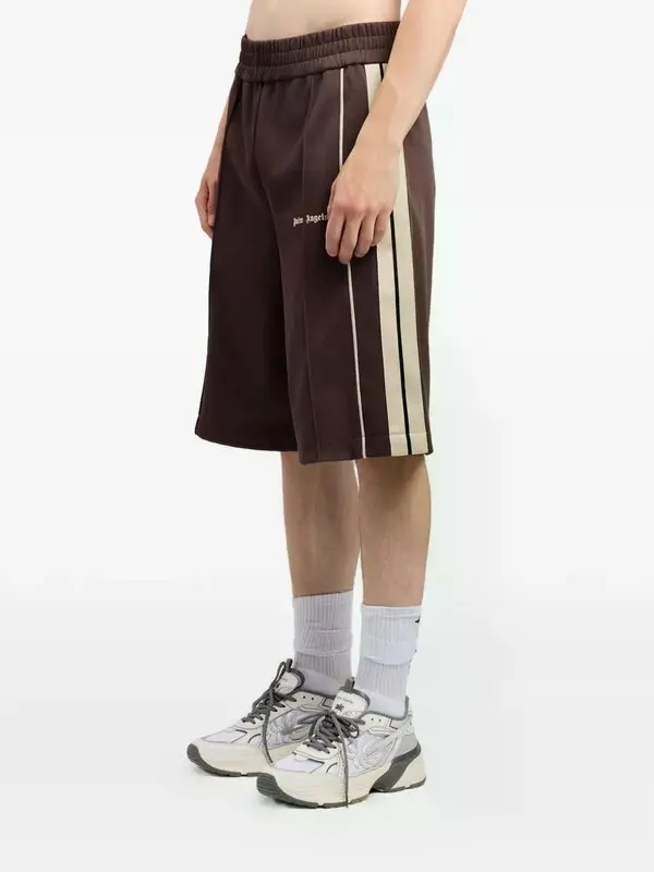 Palm Angels Logo-stripe Track Shorts - Brown