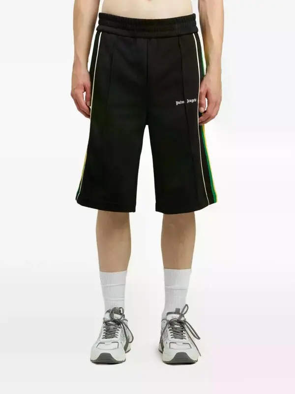 Palm Angels Logo Striped Shorts