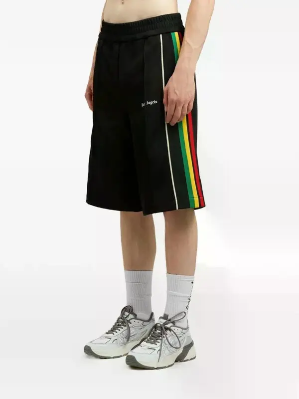 Palm Angels Logo Striped Shorts