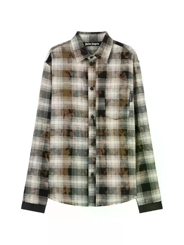 Palm Angels Check-pattern Frayed Shirt