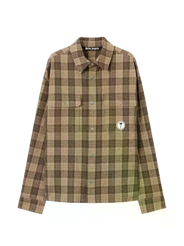 Palm Angels Logo-patch Checked-pattern Shirt