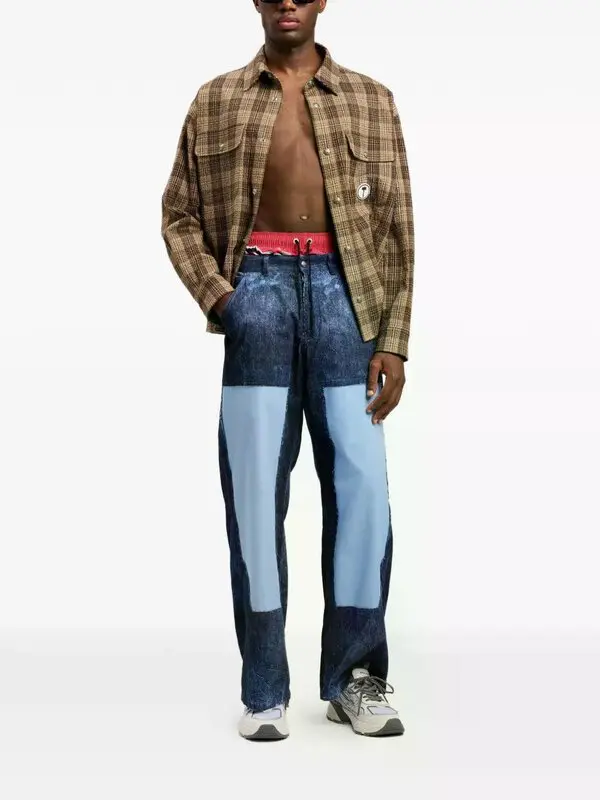 Palm Angels Logo-patch Checked-pattern Shirt