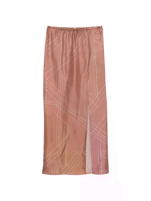 ALYSI Geometric Slit Skirt - Pink