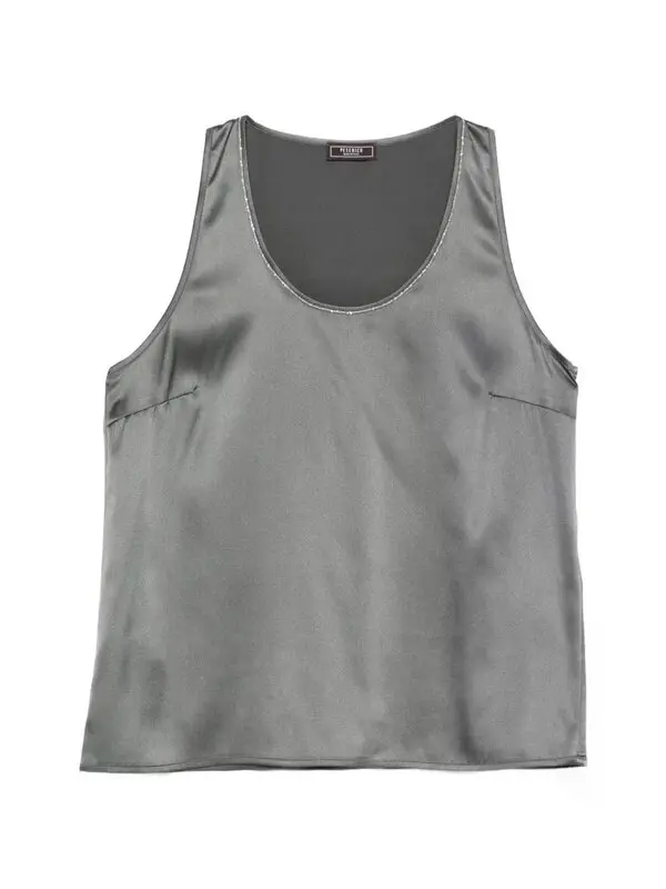 Peserico Sleeveless Round-neck Top - Grey