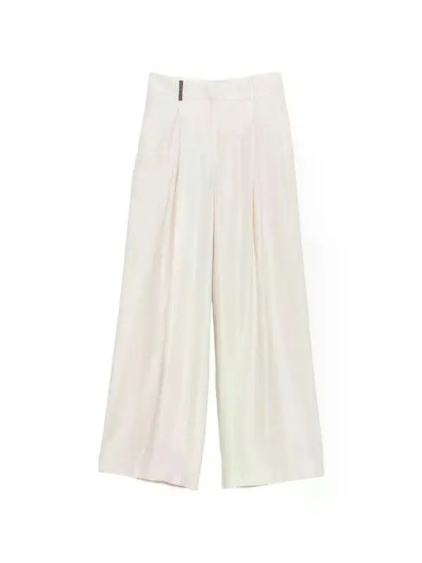 Peserico Pleated Wide Leg Trousers - Neutrals