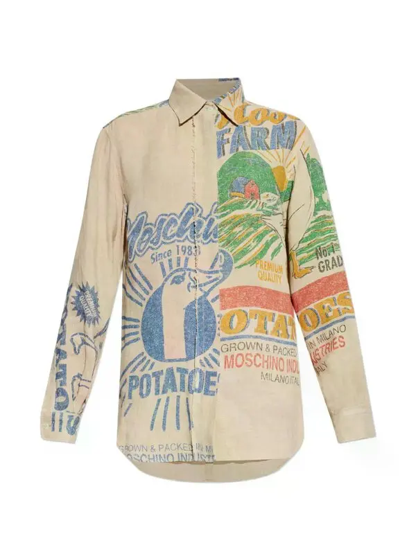 Moschino Graphic-print Shirt - Neutrals