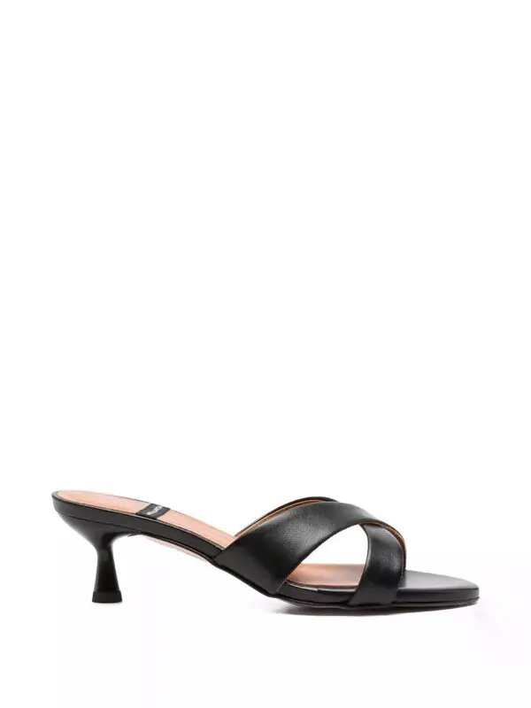 ANGEL ALARCON Elodia Round-toe Strap Sandals - Black