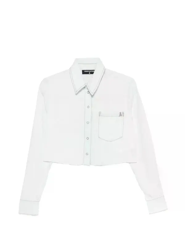 Patrizia Pepe Buttoned Cropped Shirt - Blue