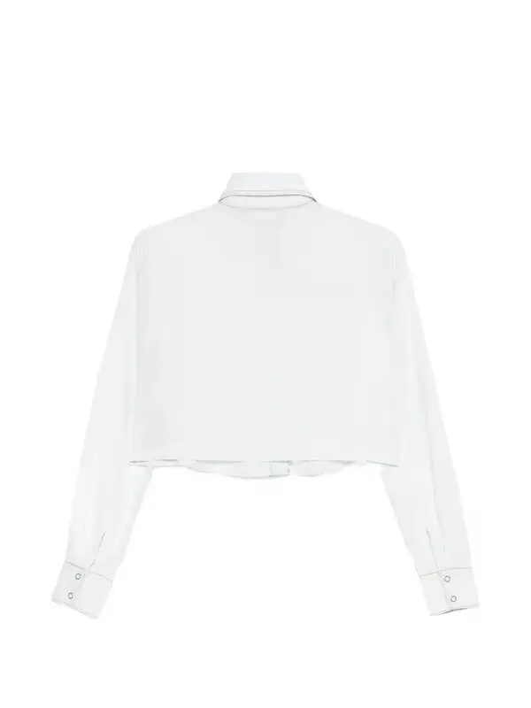 Patrizia Pepe Buttoned Cropped Shirt - Blue