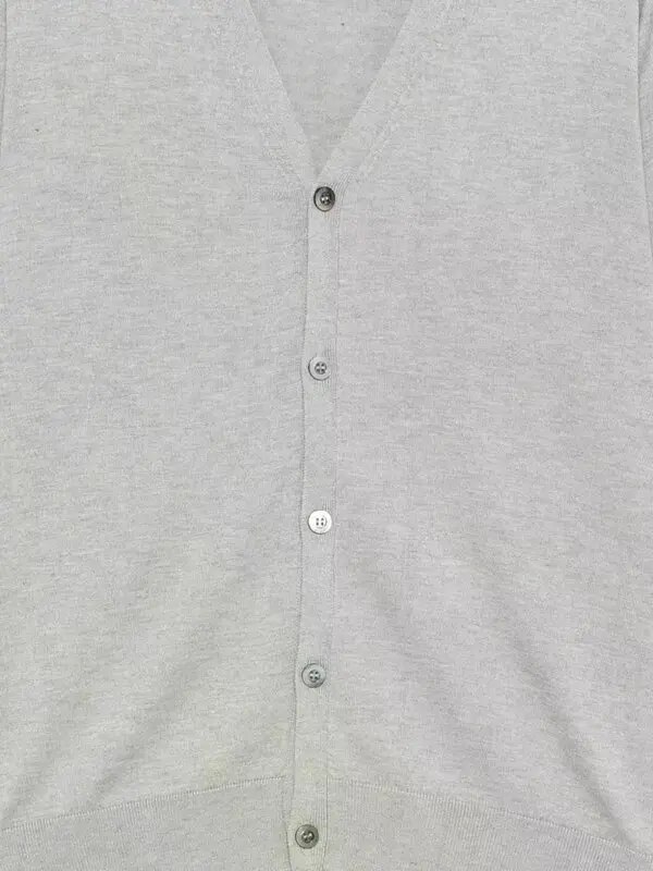 Alpha Studio Button V-neck Cardigan - Grey