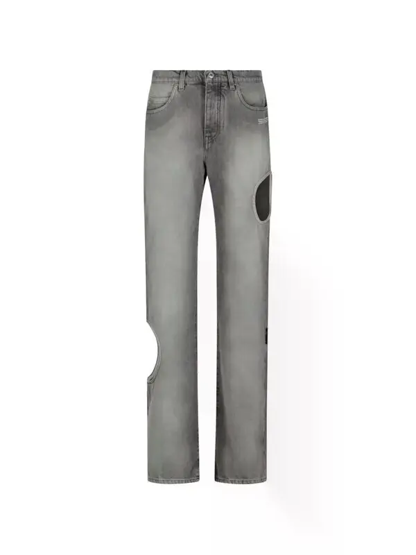 Off-White Meteor Cut-out Jeans - Grey