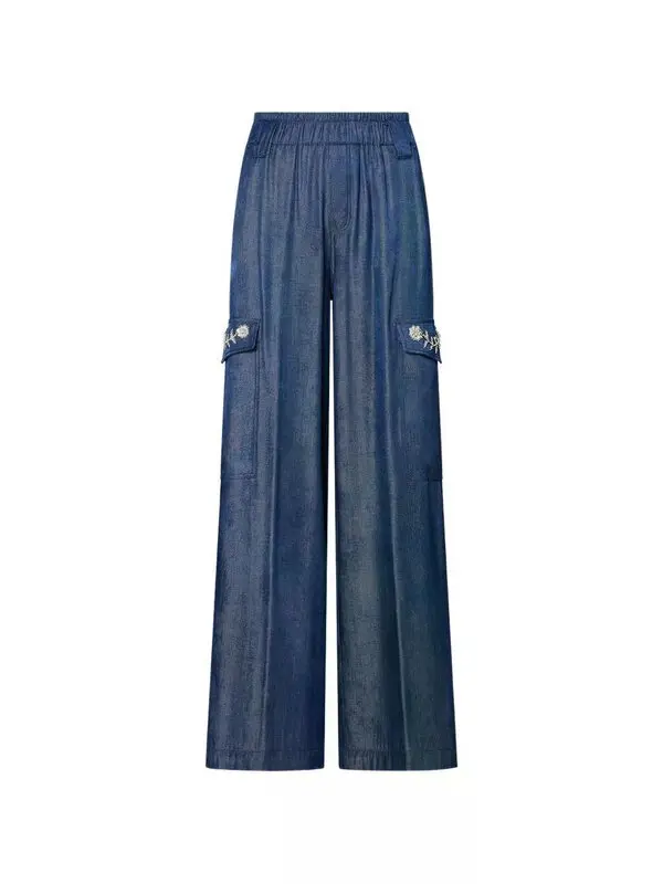 Liu Jo Pocket Belt-loop Trousers - Blue