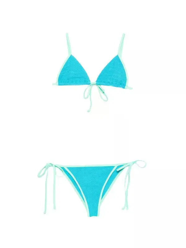 Bond Eye Crinkle-effect Bikini - Blue