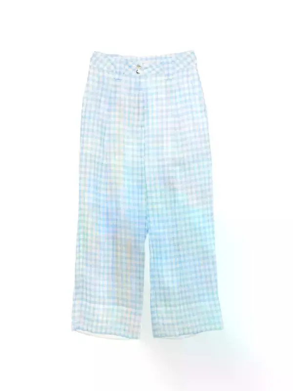 Liu Jo Gingham-pattern Trousers - Blue
