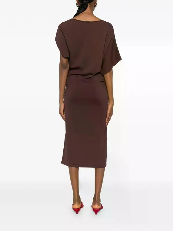 Alpha Studio Boat-neck Midi Dress