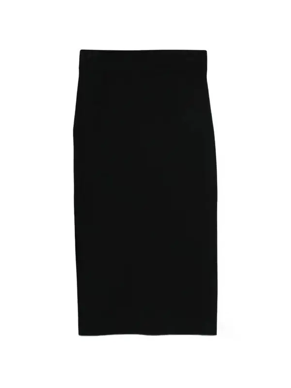 Alpha Studio Midi Skirt With Elastic Waistband - Black