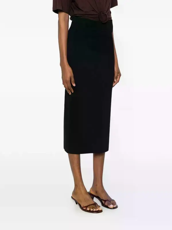 Alpha Studio Midi Skirt With Elastic Waistband - Black