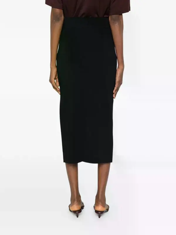Alpha Studio Midi Skirt With Elastic Waistband - Black