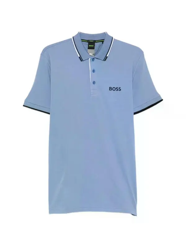BOSS Logo-print Polo Shirt - Blue