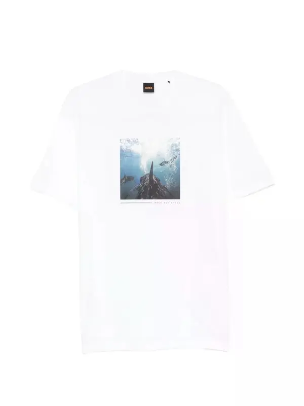 BOSS Print-detail T-shirt - White
