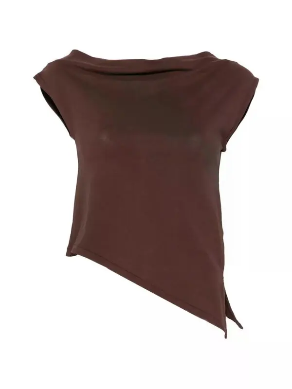 Alpha Studio Asymmetric T-shirt - Brown