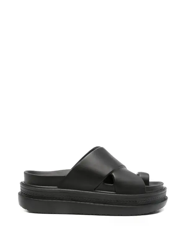 Sacai Crossover-strap Slides - Black