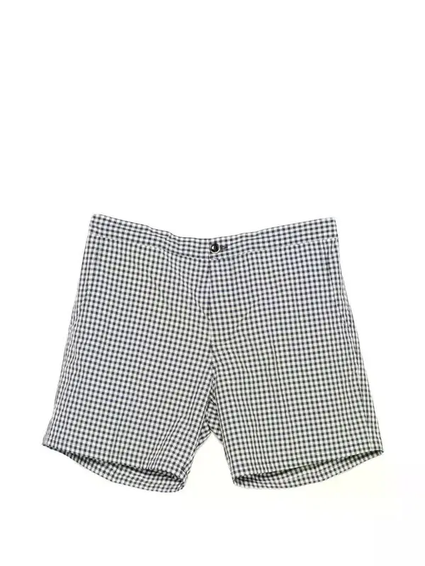 NINE:INTHE:MORNING Check-pattern Swim Shorts - Blue