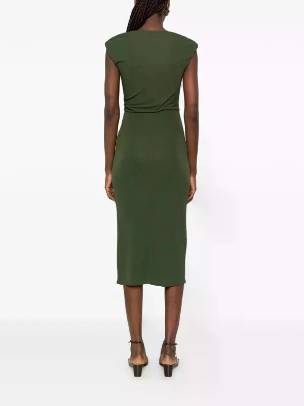 Max Mara Taureo Draped Ruffled Midi Dress - Green