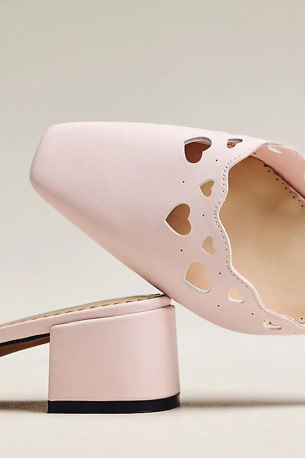 For Love & Lemons Juliette Heart Cutout Mules