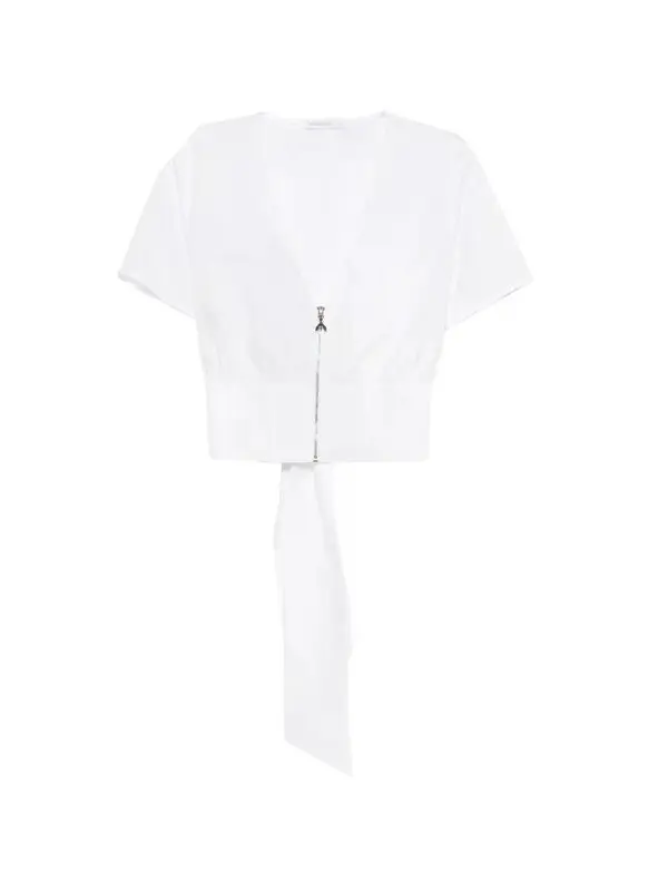 Patrizia Pepe Zip-fastening Cropped Top - White