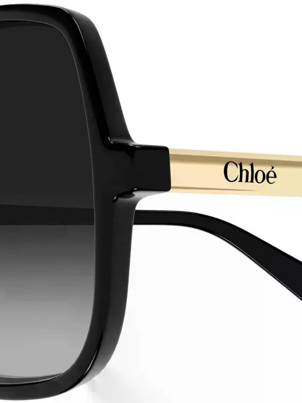 Chloé Oversized Geometric-frame Sunglasses - Black