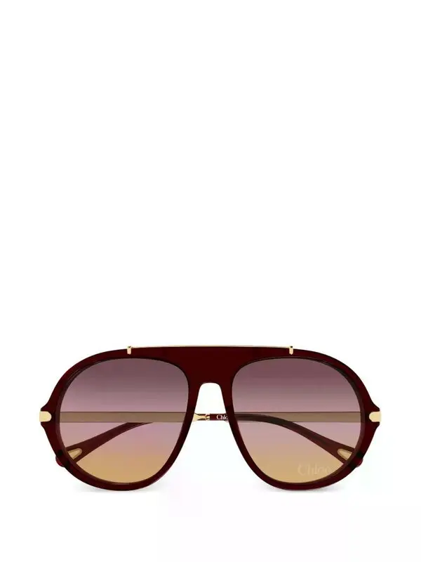 Chloé Oversized-frame Gradient-lens Sunglasses - Brown