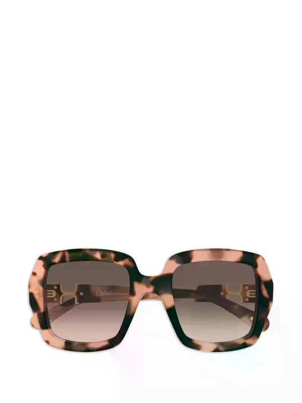 Chloé Logo-detail Sunglasses - Brown