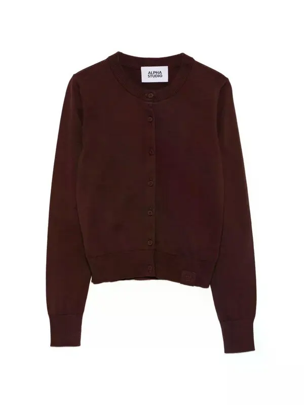 Alpha Studio Buttoned Cardigan - Brown