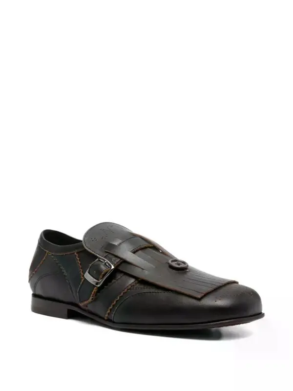 NULLUS Kiltie-fringe Buckled Monk Shoes