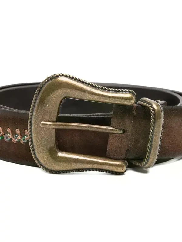 PUNTOVITA&ARSENICO Bead-embellished Whipstitch Belt
