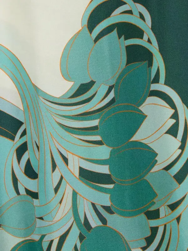 La DoubleJ Fringed Floral Dress - Green
