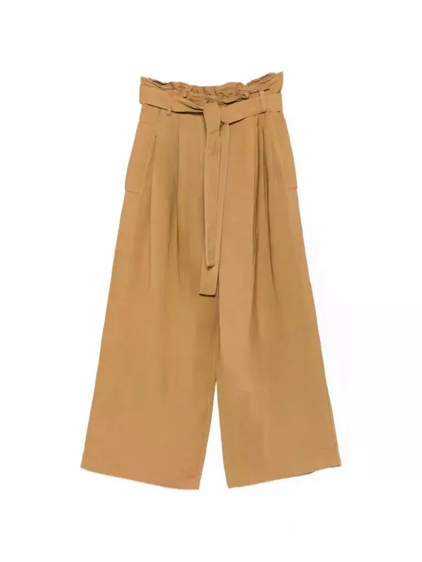 Pinko Belted Wide Leg Trousers - Neutrals