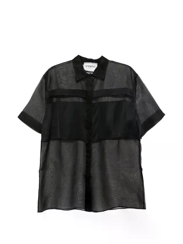 Iceberg Sheer-panel Shirt - Black