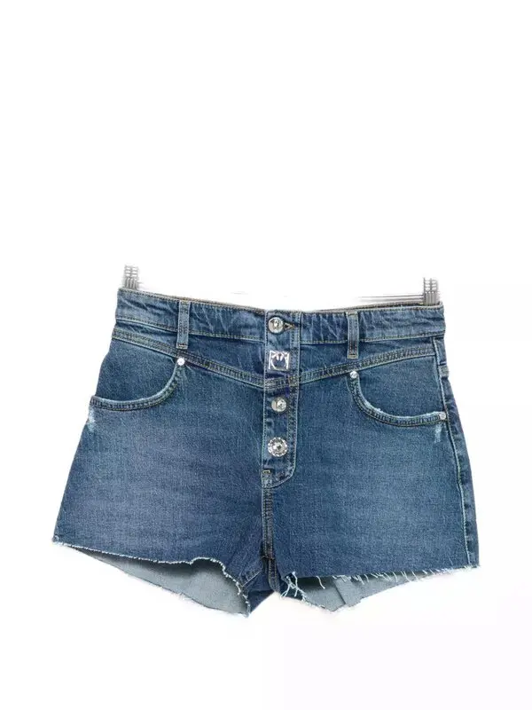 Pinko Button Frayed Hem Shorts - Blue