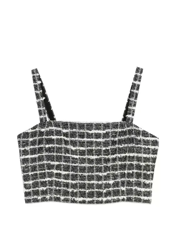 Iceberg Checked Cropped Top - Black