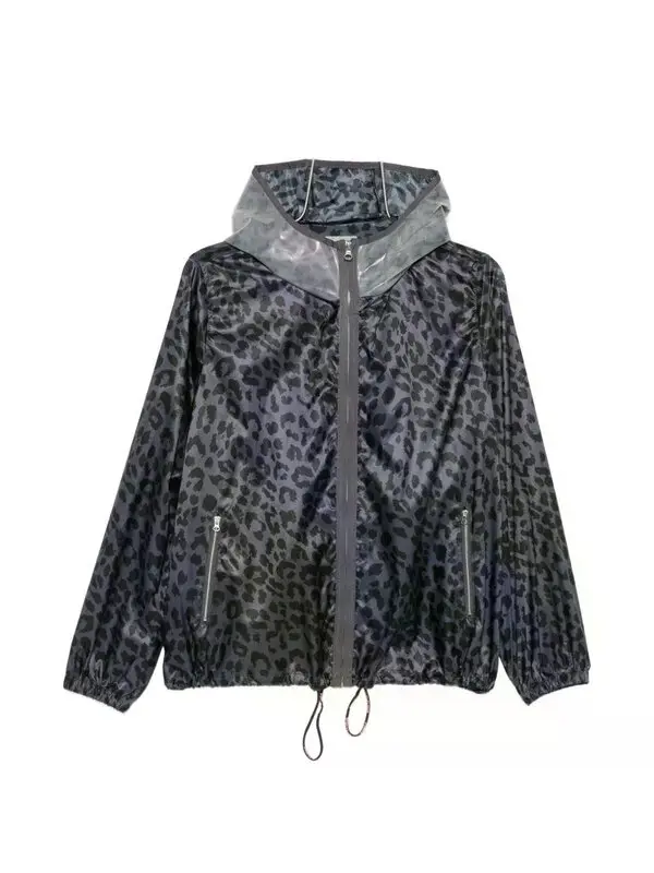 Pinko Animal-print Hooded Jacket - Grey