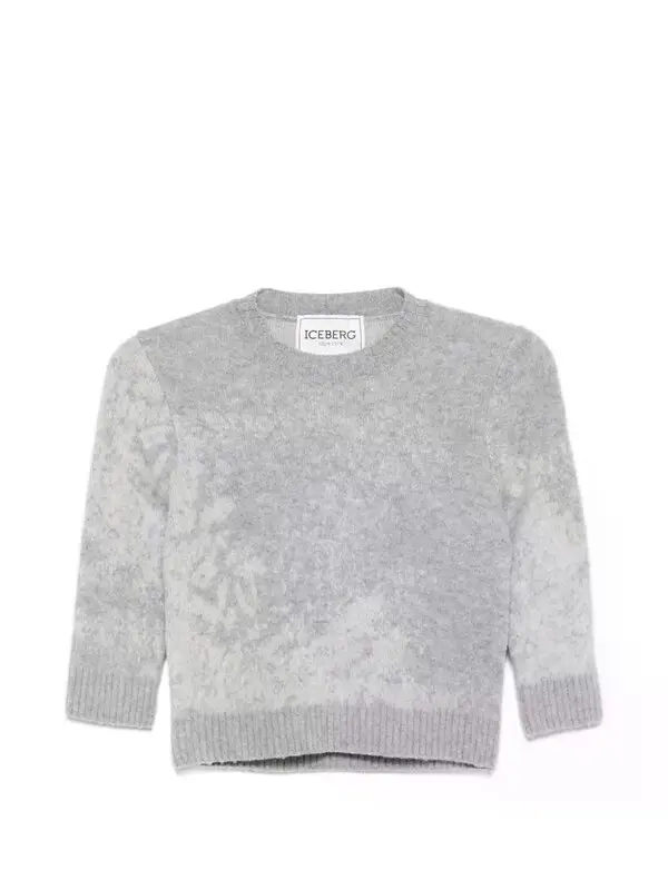 Iceberg Round-neck Knit Sweater - Grey