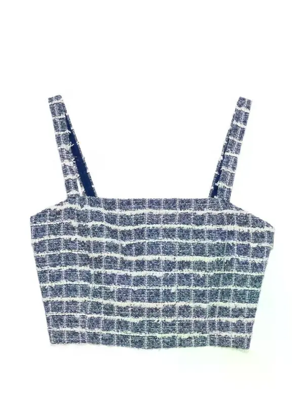 Iceberg Check Crop Top - Blue