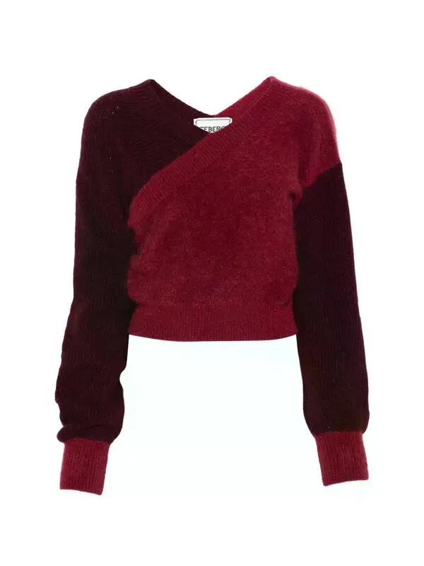 Iceberg V-neck Pullover Sweater - Red