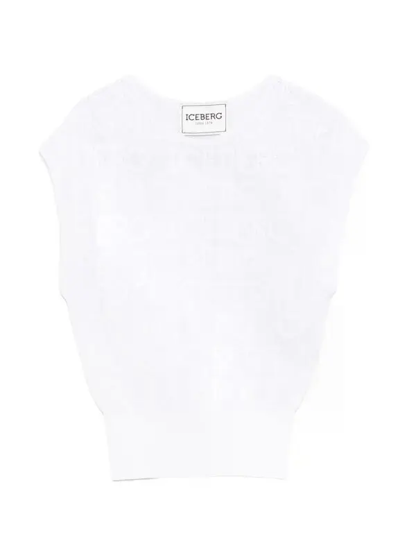 Iceberg Logo-pattern Vest - White